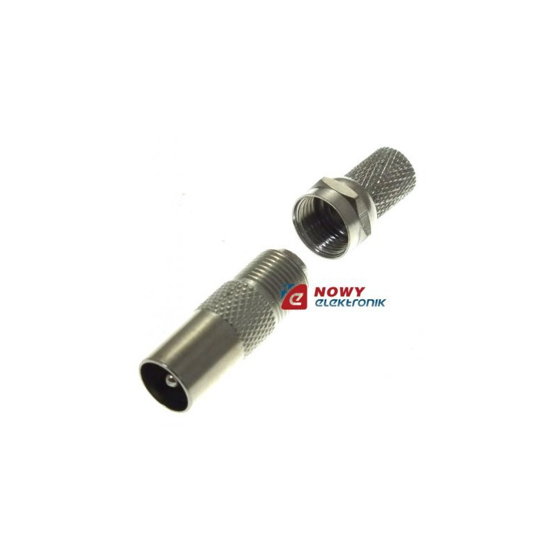 Wtyk TV/gn.F + wtyk F (blister) przejście-Podzespoły Elektroniczne