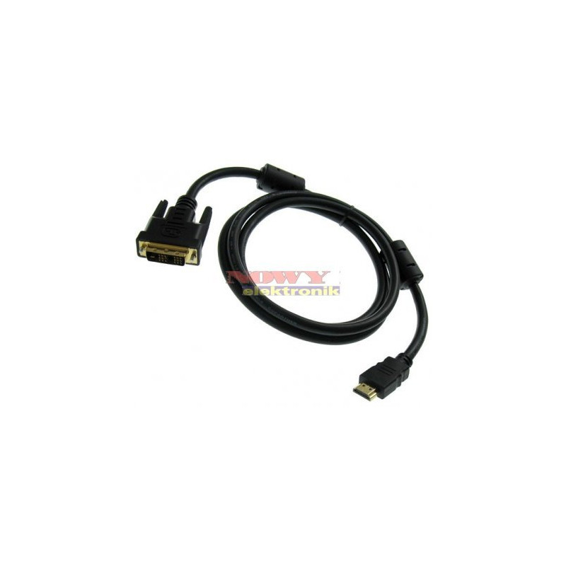 Kabel HDMI - DVI 1.5m 19pin+filt-Kable i Przyłącza RTV i PC