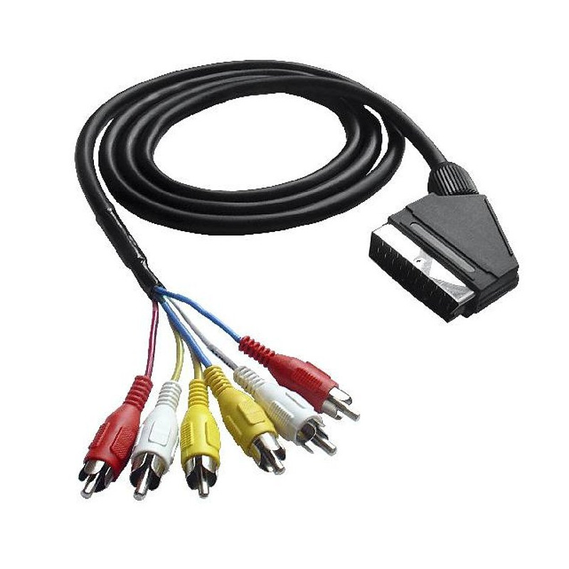 Kabel SCART-6*RCA 5m-Kable i Przyłącza RTV i PC