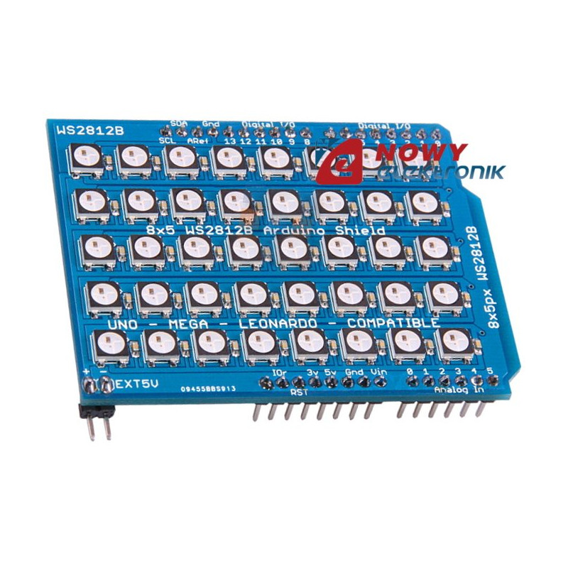 Moduł Matryca NEOpixel 8x5 LED | WS2812B ARDUINO KLON SHIELD-Zestawy do samodzielnego montażu
