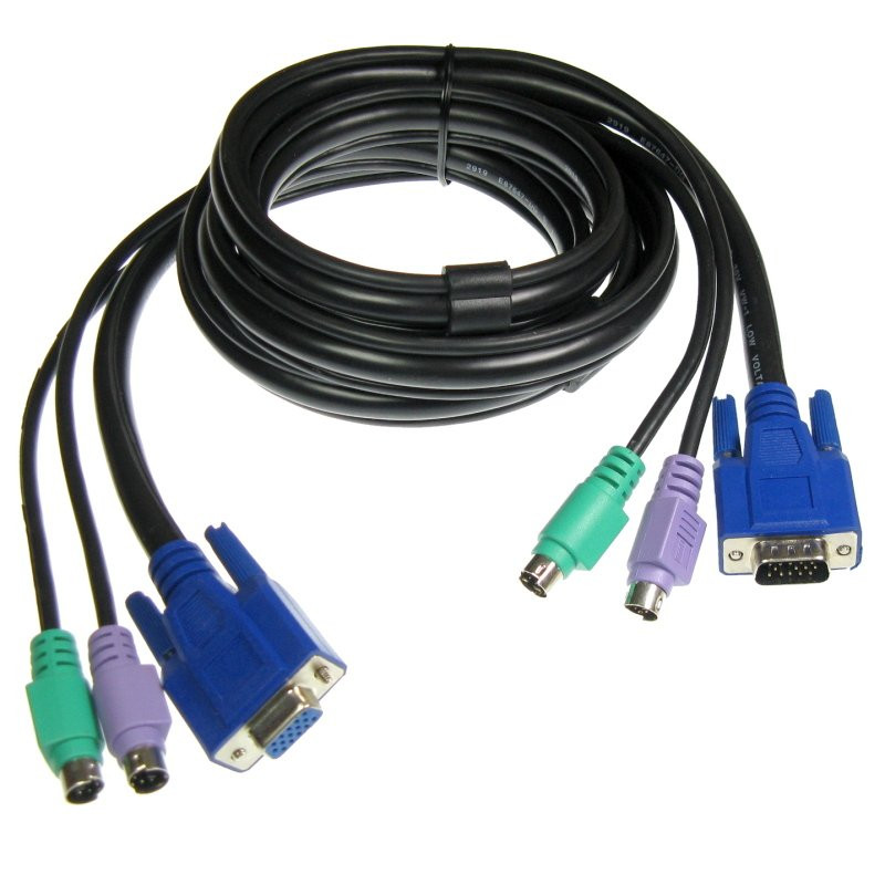 Kabel do przeł.KVM VGA+2xPS2 KYS-102 KVM-Kable i Przyłącza RTV i PC