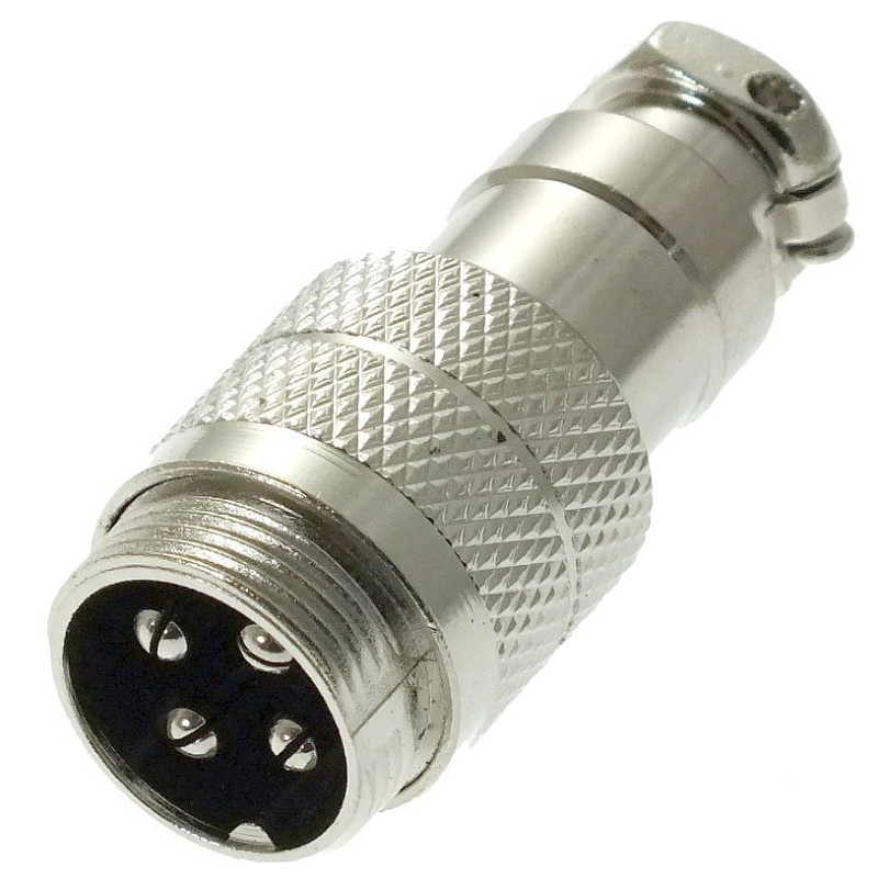 Gniazdo męskie NC515(4-M) na kab CB 4p wtyk prosty na kabel-Podzespoły ...