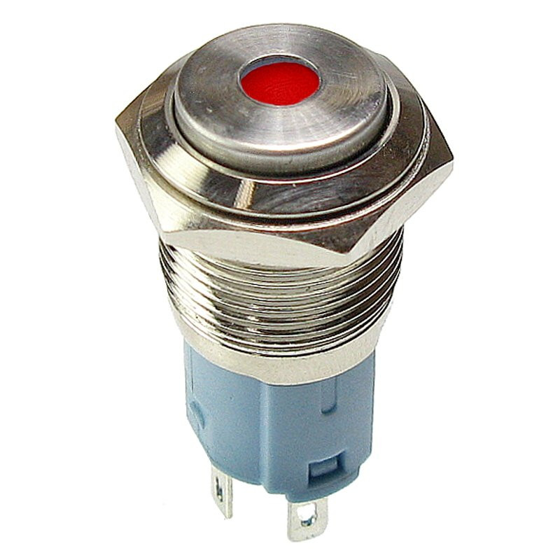Przycisk metal. JH16-09 czerwony monostabilny podświetlany chwilowy-Podzespoły Elektroniczne