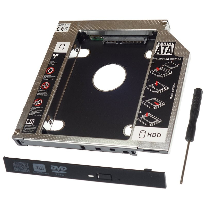 Kieszeń dysku 2,5" 9,5mm SATA adapter CD ROM DVD (HDD)-Komputery i Tablety