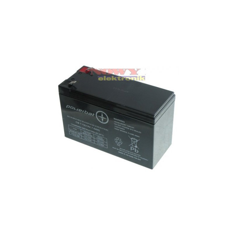 Akumulator 12V-7Ah POWERBAT/ żelowy-Akumulatory i Ładowarki