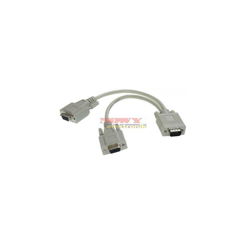 Rozgałęźnik VGA wt./2xgn.Adapter SVGA na dwa monitory-Komputery i Tablety