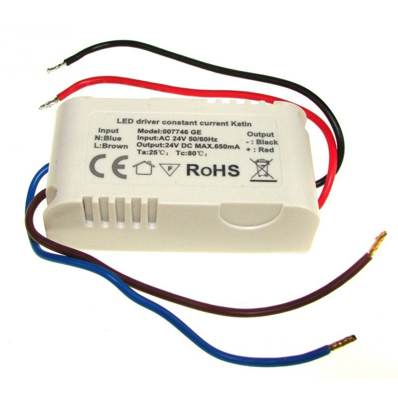 Zasilacz ZI LED prąd. 650mA 24V wej. 24VAC wyj.24VDC LED Driver ...