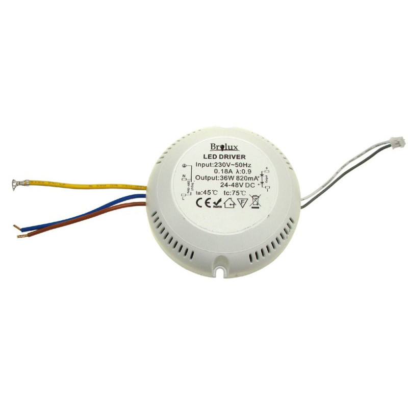Zasilacz ZI LED prąd. 820mA 36W okrągły DC24-48V LED Driver-Zasilacze i ...