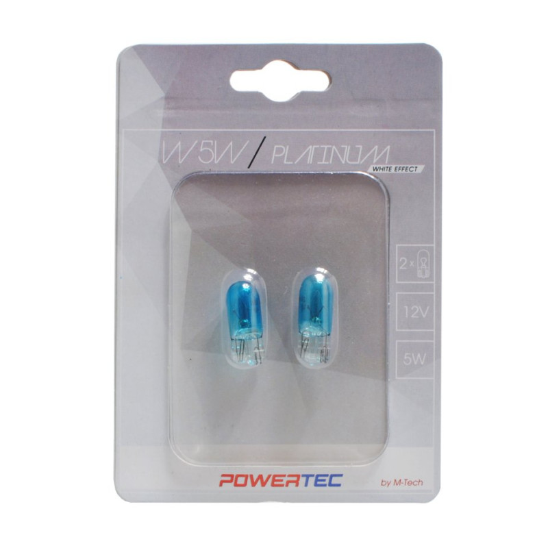 Żarówka W5W 12V Powertec kpl. 2szt R10 5W Platinum White Effect-Oświetlenie