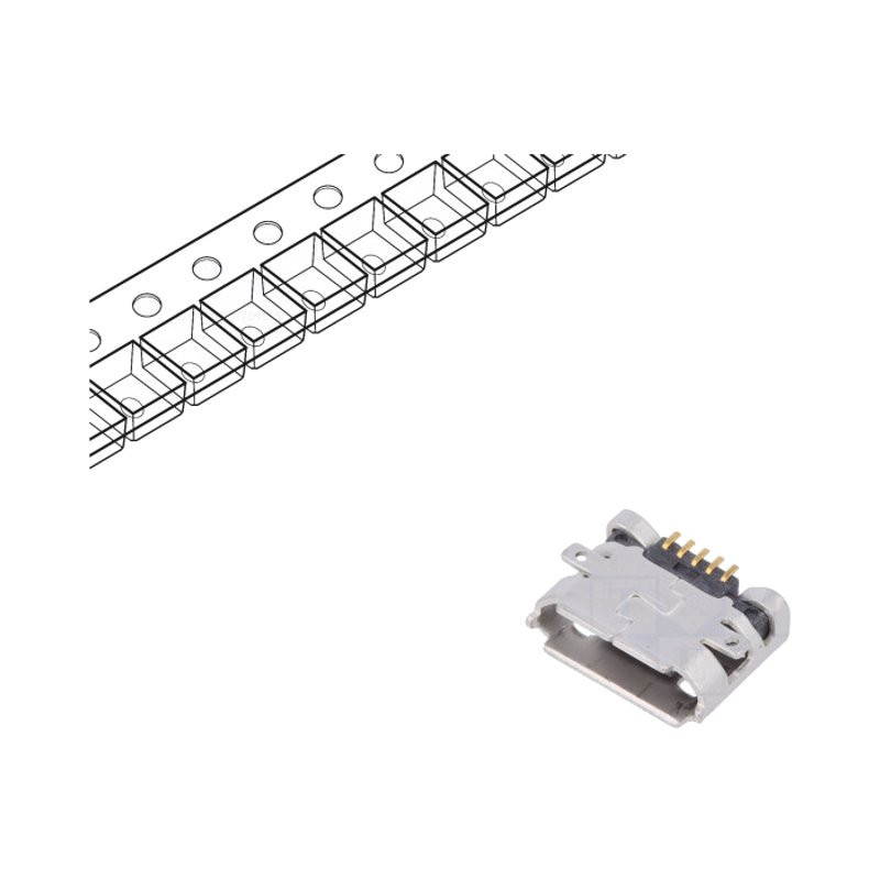 Gniazdo micro USB-B poziome SMD 10118192-Podzespoły Elektroniczne
