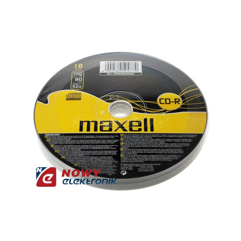Płyta CD-R MAXELL 700MB kpl.10sz 52x-Komputery i Tablety