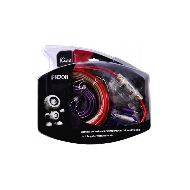 Zestaw montażowy PK-208 CarAudio KICX kabli do wzmacniacza samochodowego-CAR AUDIO-VIDEO