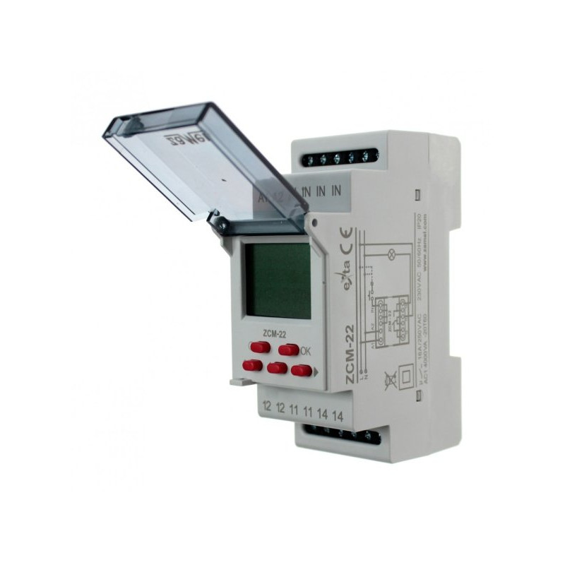 Programator czasowy 7dn./roczny| ZCM-22 1-Kan DIN 230V tygodniowo ...