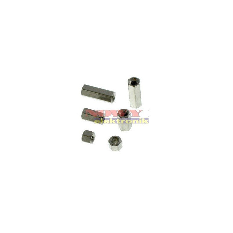 Dystans HLN-M3x14-NI-2D w/w gwint wew. mosiądz/nikiel-Obudowy i ...