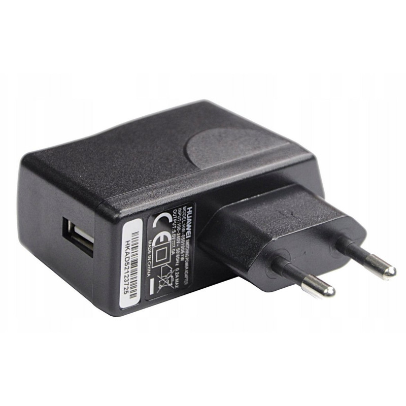 Ładowarka USB siec. 5V 1A MAX HW-050100E1W HUAWEI Zasilacz 5V 1A z gniazdem USB-A wtyczkowy ...