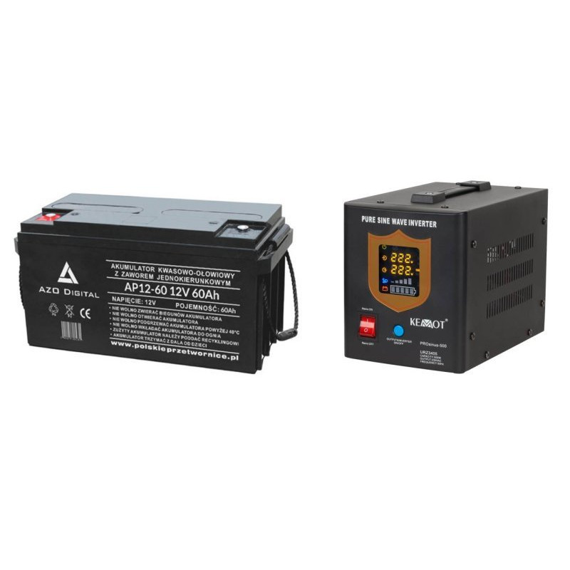 UPS SAZ PROsinus-500W (800VA) 12V sinus CO pomp awaryjne zasilanie+ aku ...