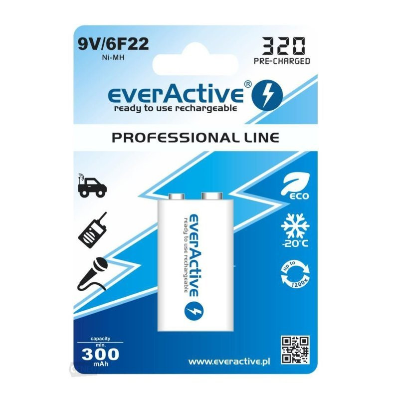 Akum. 6F22 320mAh everActive 9V !professional line-Akumulatory i Ładowarki