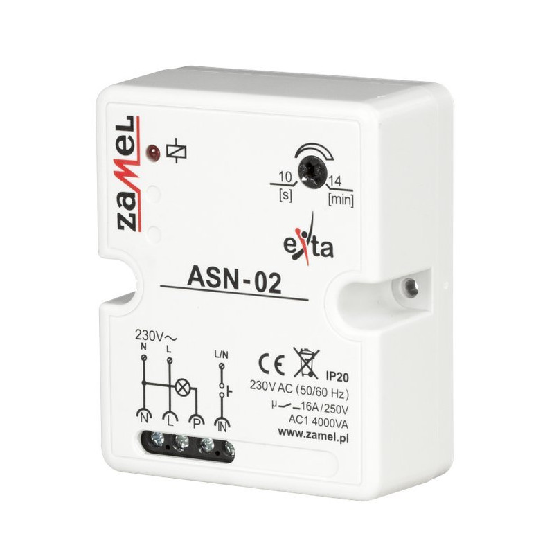 Automat Schodowy Asn 02 Zamel 230v 16a 10s 10min Oświetlenie