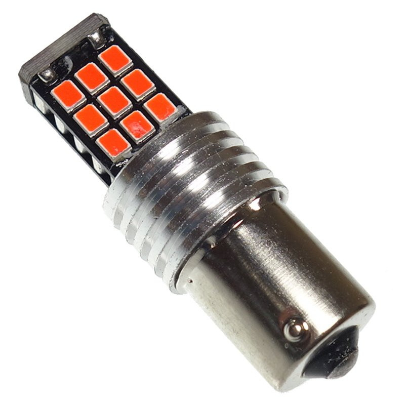 Dioda LED BA15S 21SMD3528 CANBUS czerwona 1-włóknowa 1156 żarówka-Oświetlenie