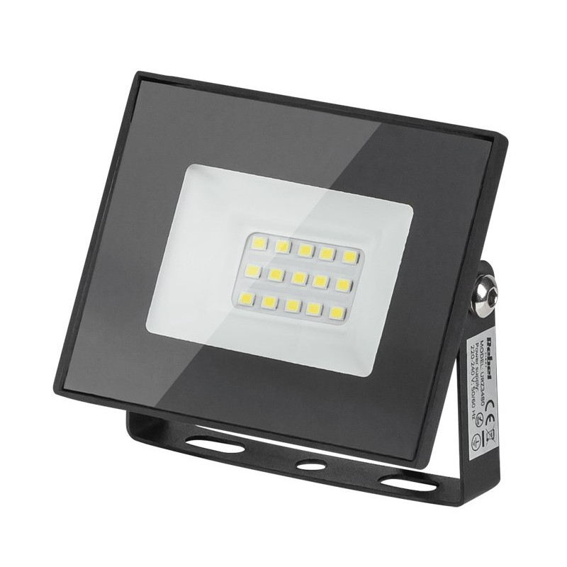 Halogen LED 10W 6500K REBEL IP65 BLACK 15xLED 230V-Oświetlenie