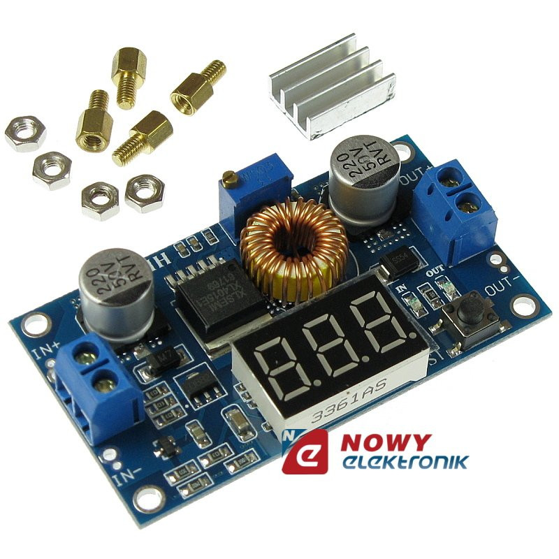 Przetwornica DC/DC 35-2V 6A DOWN LM2596 step-down,wej.4,5-35V woltomierz-Zasilacze i Transformatory
