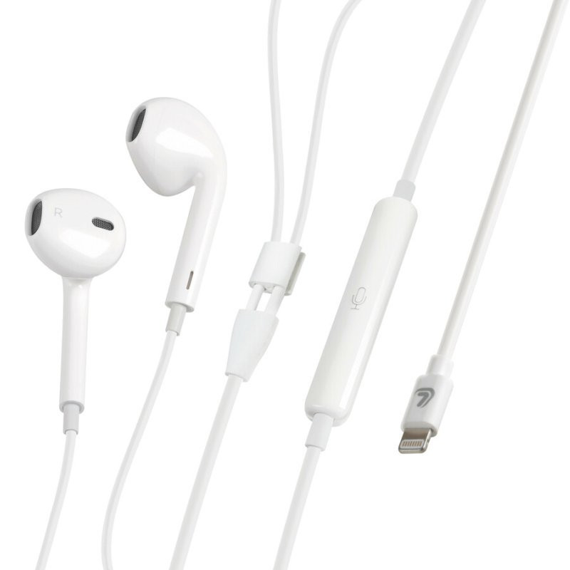 Słuchawki do IPHONE 8pin białe APPLE Lighting z mikrofonem LAMPA ...