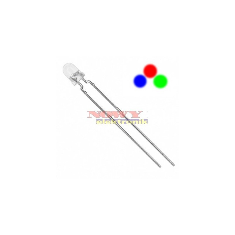 Dioda LED 3mm RGB 2 nogi szybko zmieniająca kolory-Podzespoły Elektroniczne