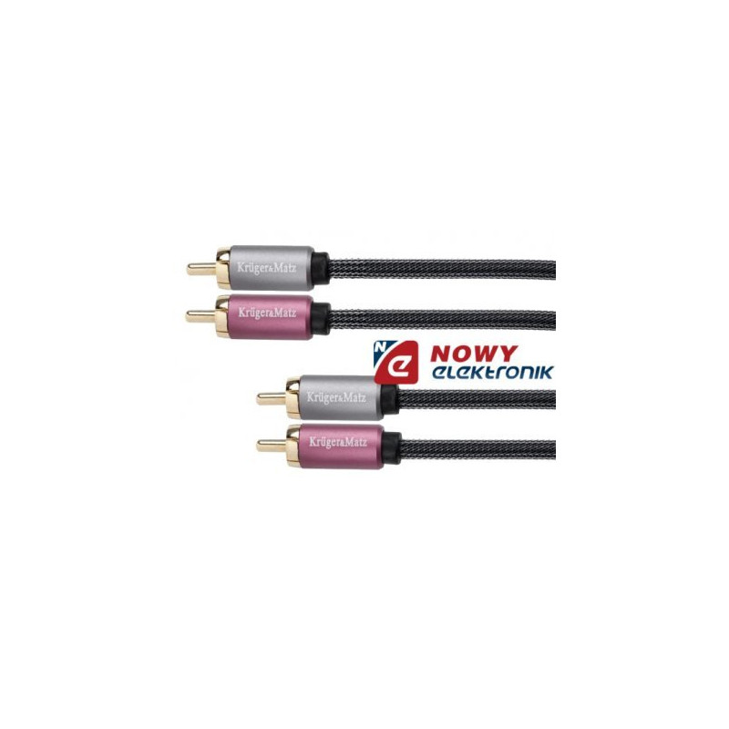 Kabel 2xRCA 0,5m Kruger&Matz-Kable i Przyłącza RTV i PC