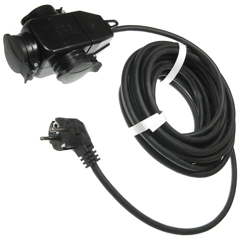 Przedłużacz 3 Gniazda IP44 20m Kabel guma 3x1,5mm Elgotech-Elektryka