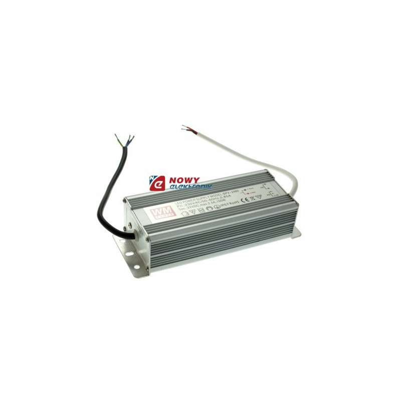 Zasilacz ZI LED 24V/2,5A IP67 Al 60W Impulsowy-Zasilacze i Transformatory