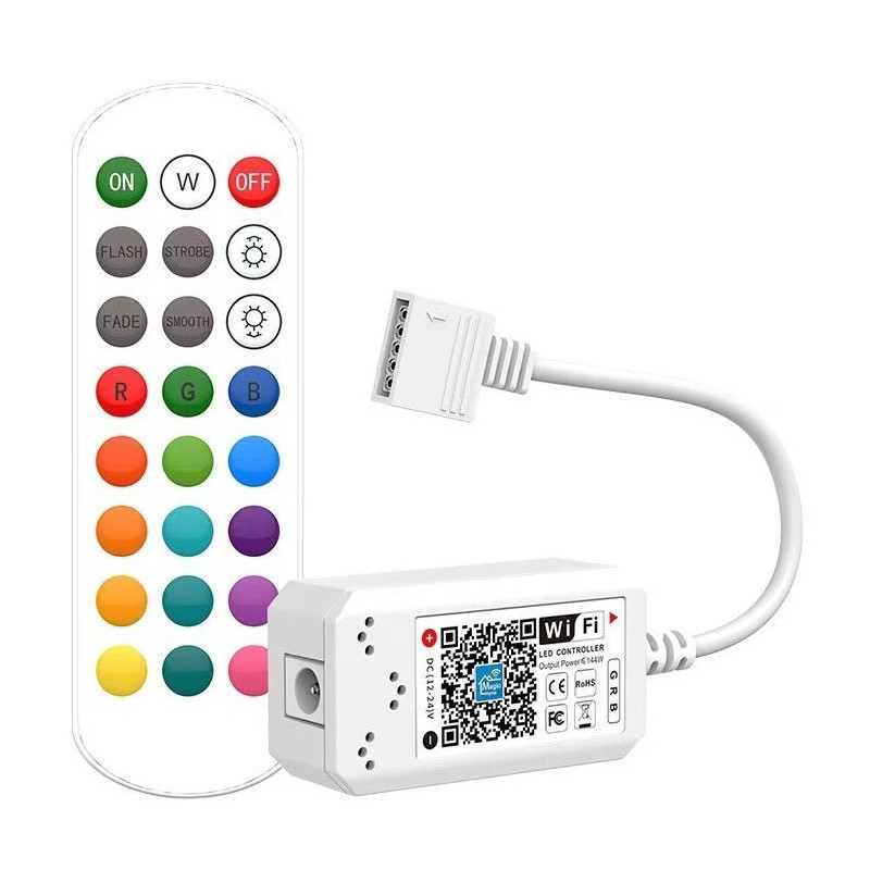 Sterownik LED RGBW WiFi + pilot SLIM RF 4A-kanał kontroler Android iOS ...