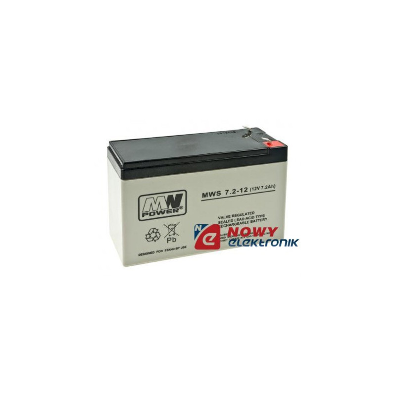 Akumulator 12V-7,2Ah AGM MWS Żelowy, MWS 7.2-12-Akumulatory i Ładowarki