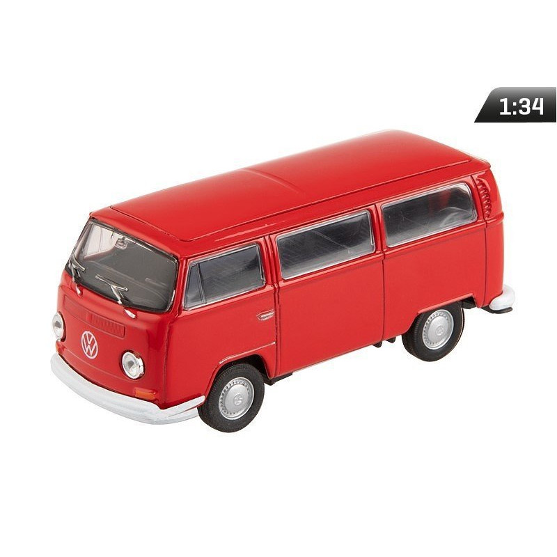 Model 1972 VW T2 1:34 Czerwony-MODELARSTWO HOBBY i ZABAWA
