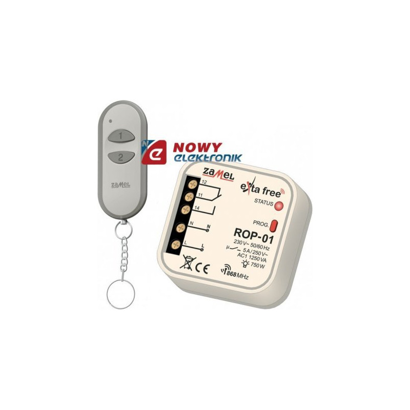 Radiolinia RZB-05 1-kanałowa | (ROP01+P257/2) zdalne sterow. ZAMEL 230V ...