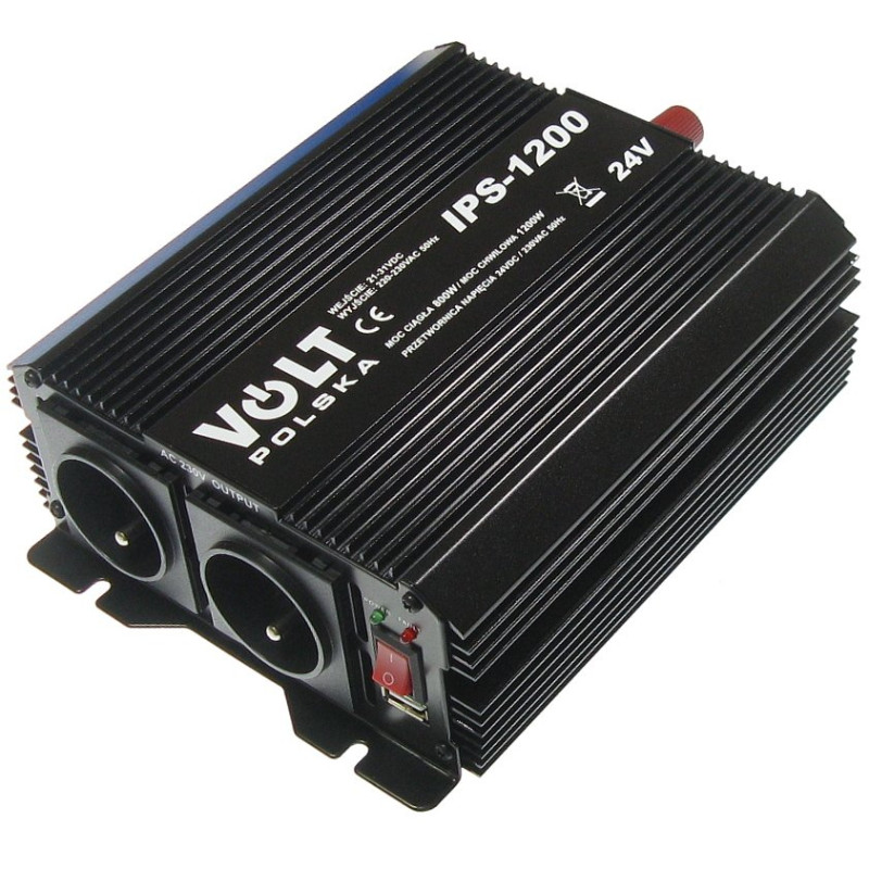 Przetwornica 24V/230V 800/1200W IPS-1200 USB-Motoryzacja
