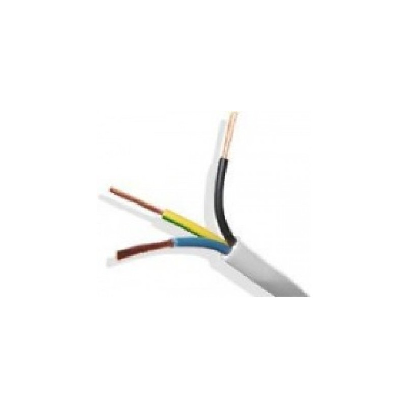 Przewód OMYP 300V 2x0,75 Biały Płaski H03VVH2-F-Przewody i Druty w metrażu