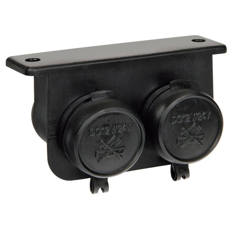 Gniazdo zapalniczki podwójne 15A Montażowe, 12/24V, z przewodem-Motoryzacja