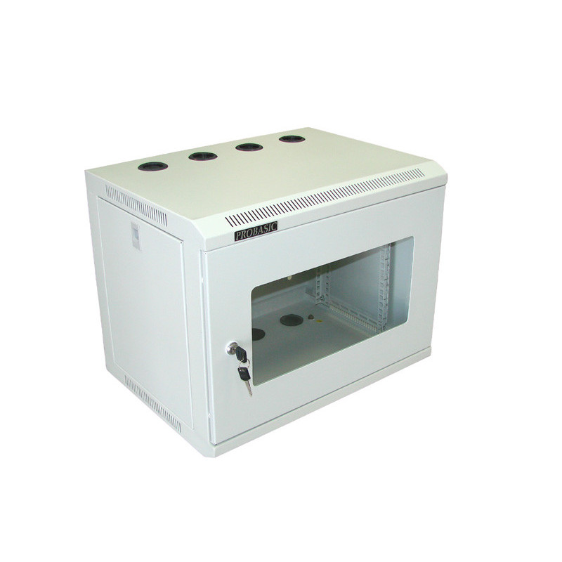 Szafa Rack 19" wisząca ECO 8U| 540x400 RAL7035 szkło-Elektryka