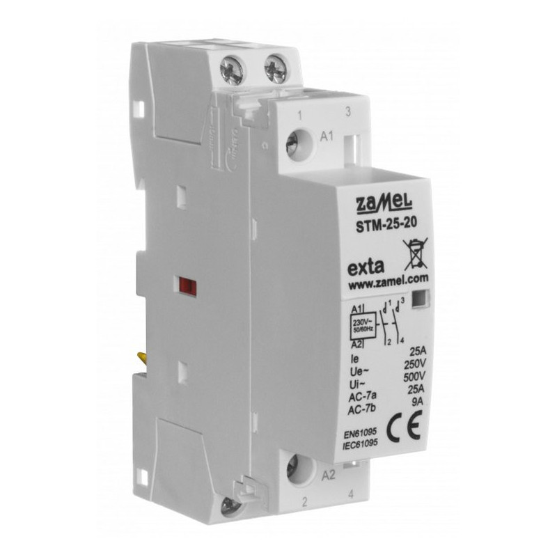 Stycznik instalacyjny STM-25-20 Modułowy, 2xNO, 25A, 230V AC, ZAMEL ...