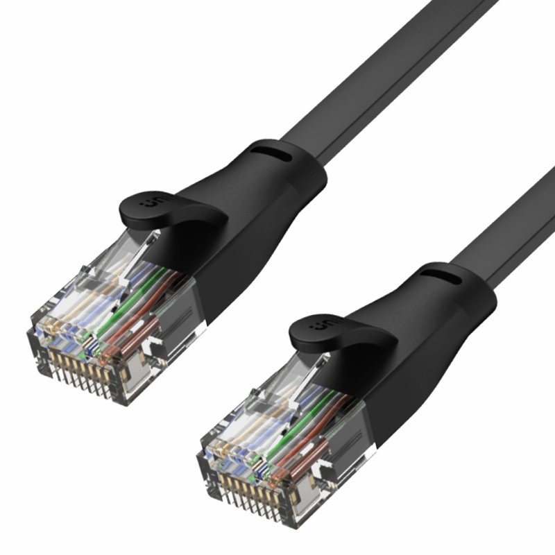 Kabel LAN Kat.6 Płaski 1m UNITEK UTP Czarny-Kable i Przyłącza RTV i PC