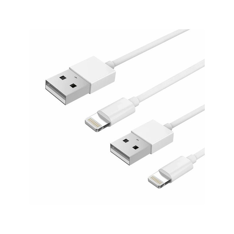 Kabel USB Apple iPhone 1m + 25cm Lightning biały - dwupak-Kable i ...