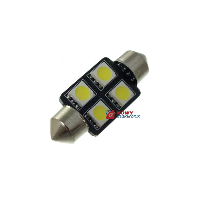 Dioda LED C5W 36mm 4xSMD5050 Biała 12V-Oświetlenie