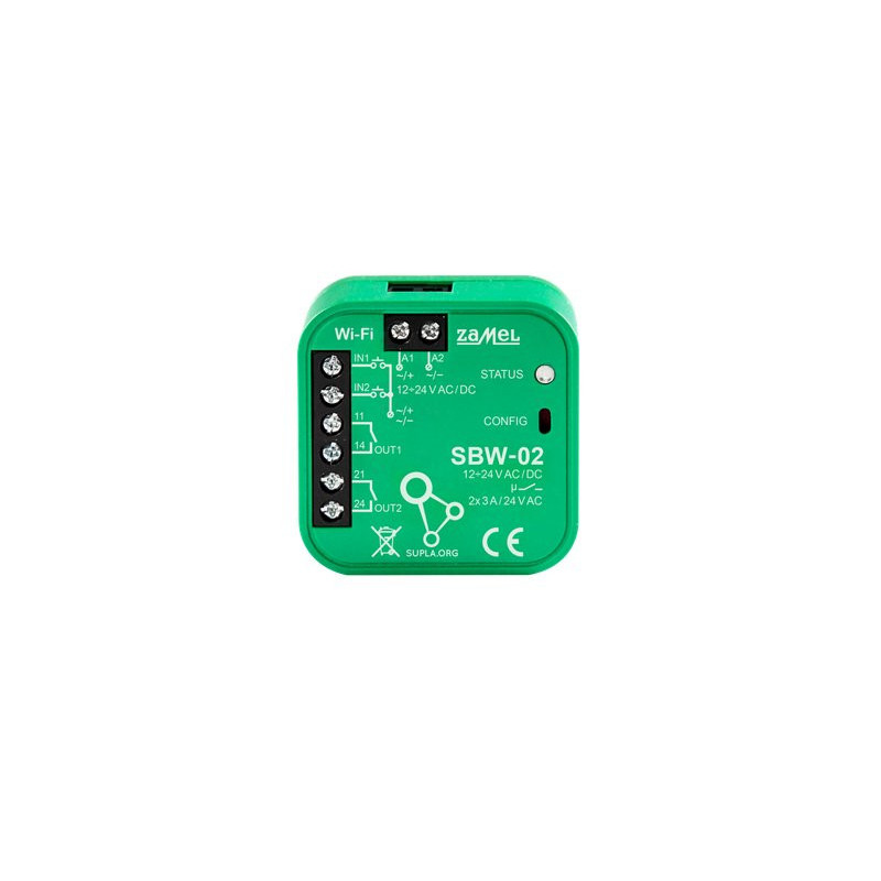 Sterownik bramy SBW-02 WiFi | 12V 24V 2-kanałowy dwukierunkowy ZAMEL ...